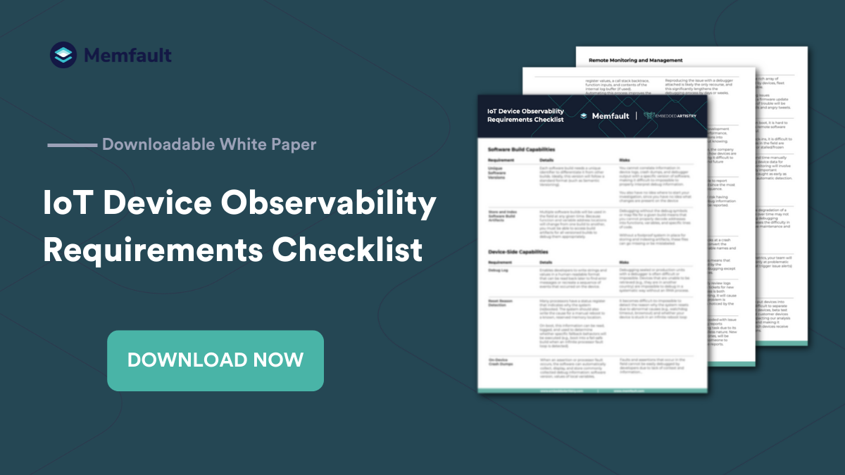 IoT Device Observability Requirements Checklist White Paper